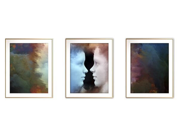 Quadro mdf dourado 68x126 universo colorido mod 219 | MadeiraMadeira