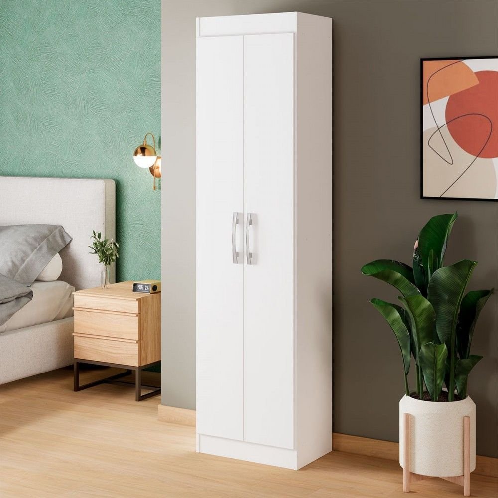 Armário Multiuso Assis 2 Portas Multiuso 4 Prateleiras Branco - Pnr ...