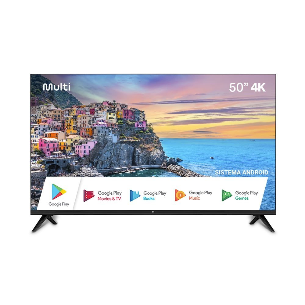 Tela 50” 4k UHD Smart E Wifi Integrado com Sistema Android Multi ...