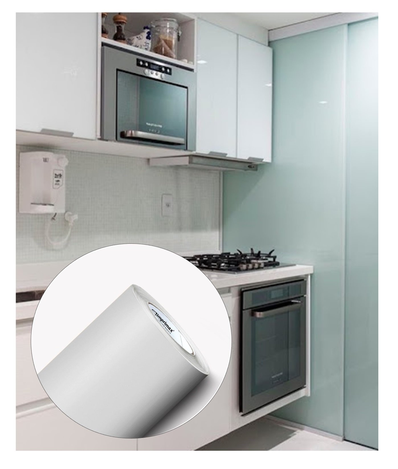 Adesivo envelopamento de móveis cozinha banheiro 50cm x 3m:Jateado ...