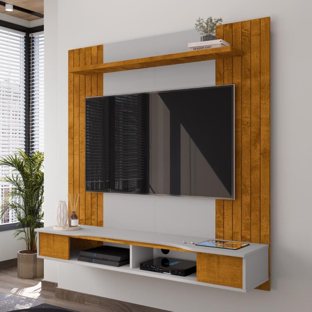 Painel Tv 55 Polegadas Éden Naturalle Off White | MadeiraMadeira