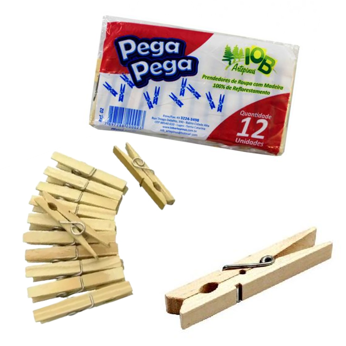 Prendedor de Roupa 12 Un Artepinus | MadeiraMadeira