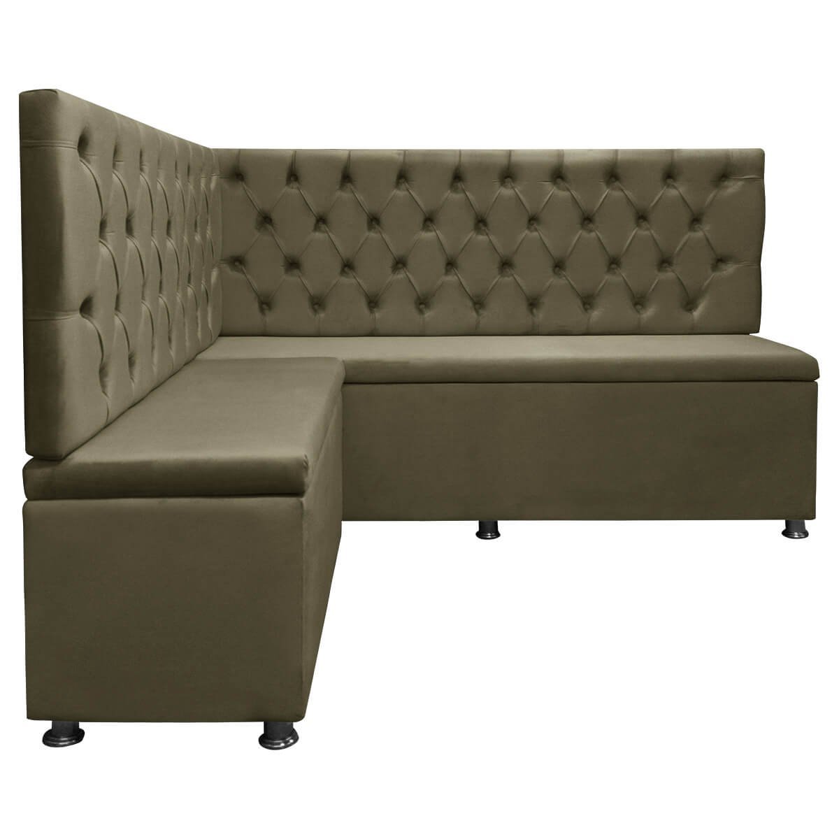 Canto Alemão 4 Lugares para Lanchonete 1,25x1,60m Capitonê Marrom Sofa Store | MadeiraMadeira