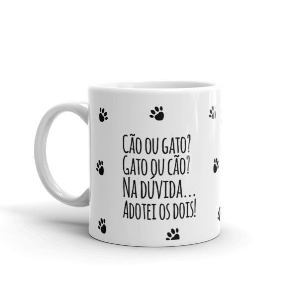 Caneca de Porcelana Adote um Pet | MadeiraMadeira