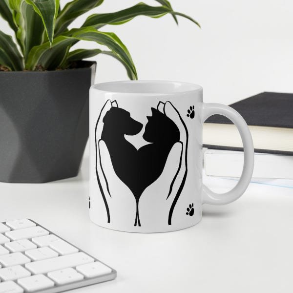 Caneca de Porcelana Adote um Pet | MadeiraMadeira