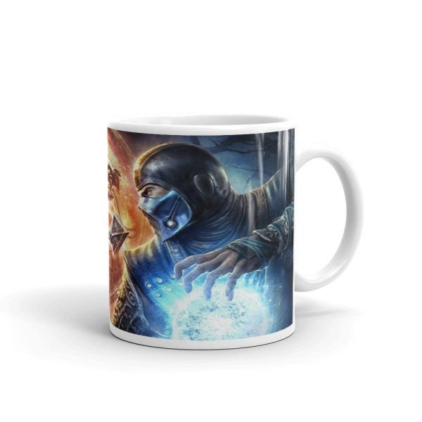 Caneca de Porcelana Scorpion vs Sub-zero | MadeiraMadeira
