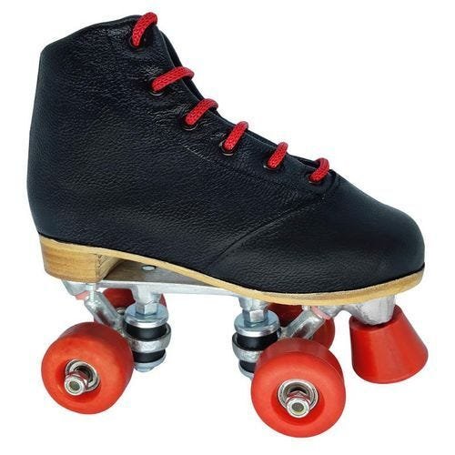 Patins Quad 4 Rodas, Infantil, Clássico, Preto com Rodas Coloridas ...