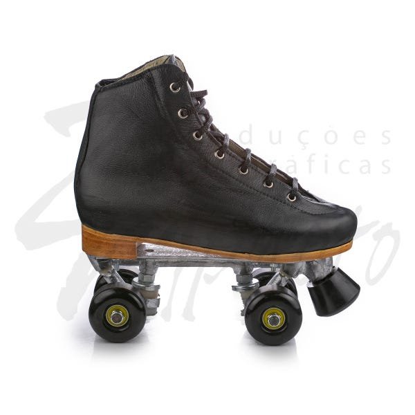 Patins Quad Profissional Básico 4 Rodas Clássico Preto com Rodas ...