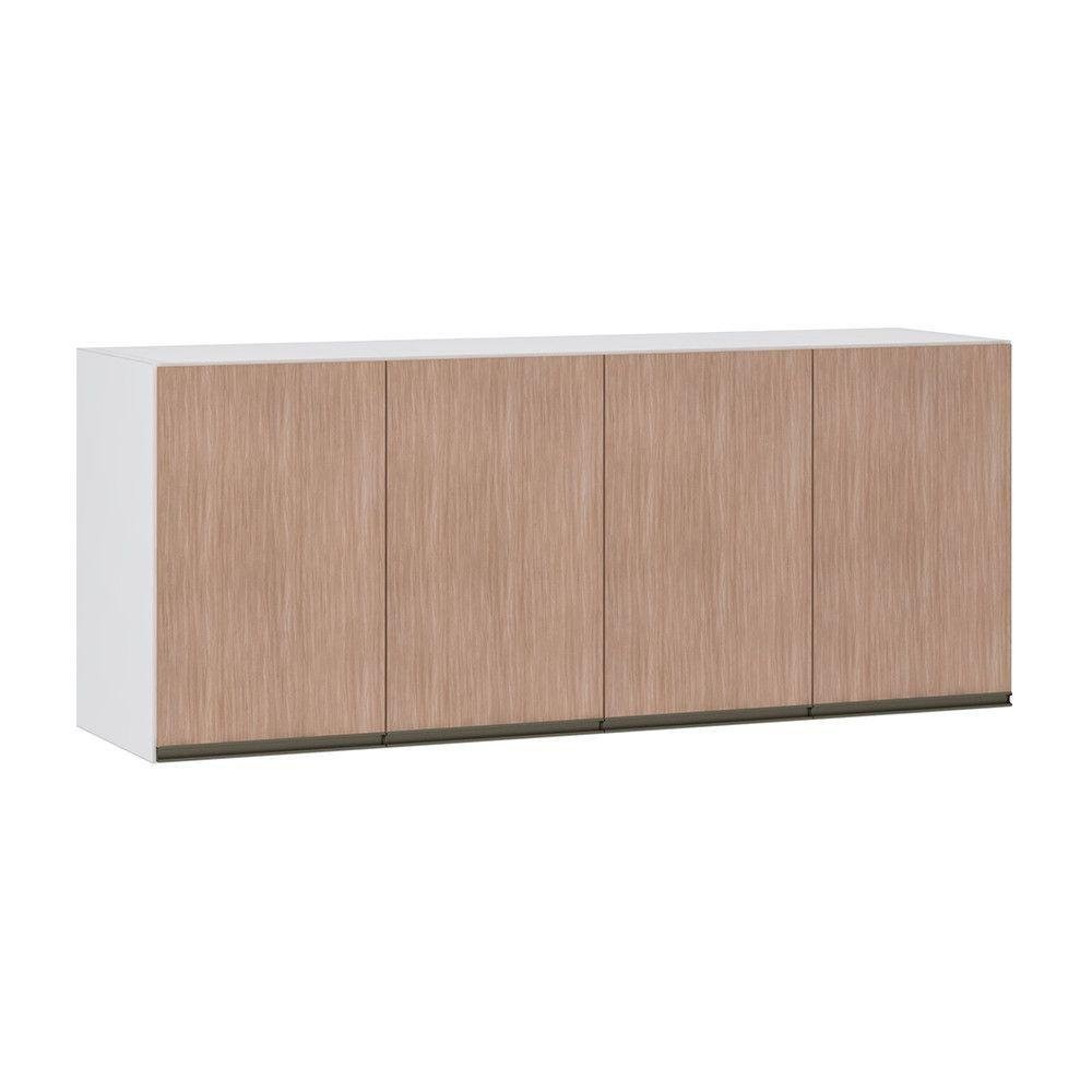 Maleiro Ponte Aérea 4 Portas 165cm Branco C/Cumaru | MadeiraMadeira