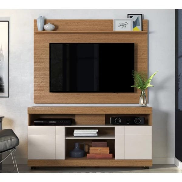 Bancada Yara e Painel Maia para TV até 47 Polegadas Natura Real Off ...