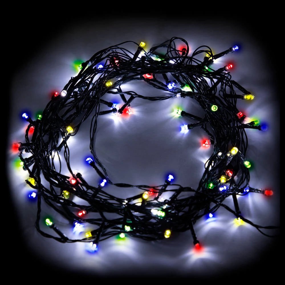 Pisca Led DeA 100 Lâmpadas 127V 8 Funções Fio Verde 8m Colorido ...