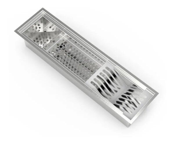 Calha com Válvula com Módulos Inox Escorredor Embutido | MadeiraMadeira