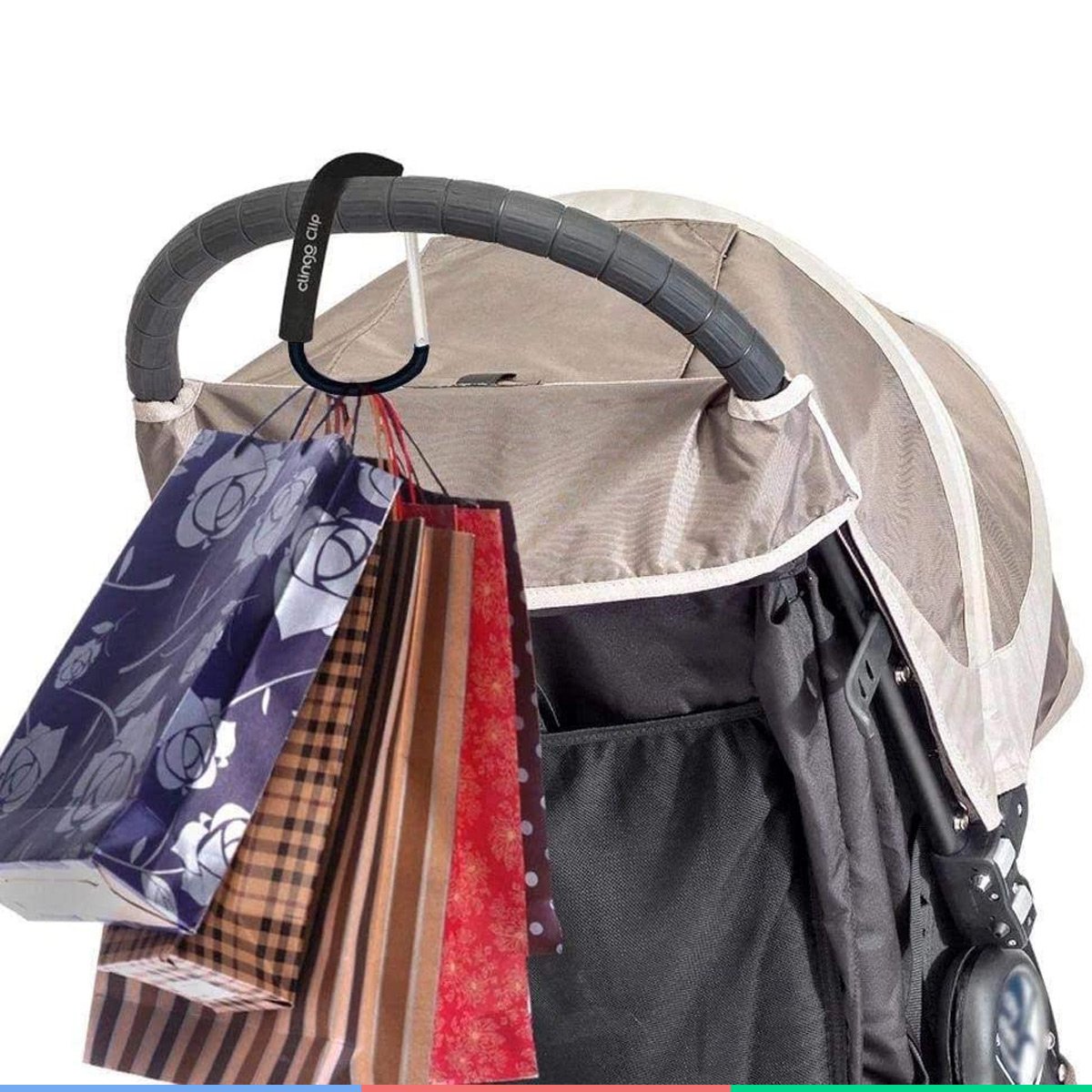 Acessório Para Carrinho de Bebê Gancho Para Pendurar Objetos Clip Preto ...