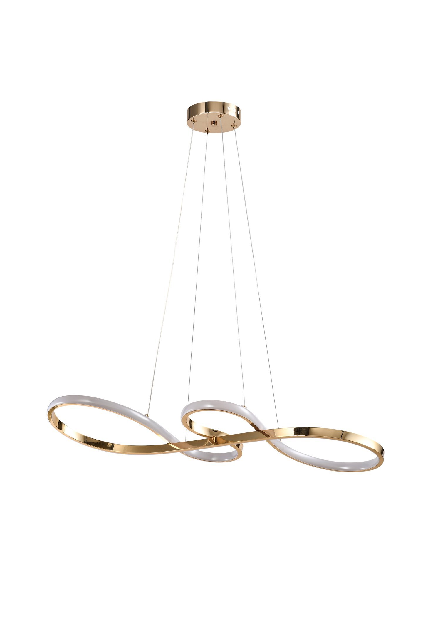 Pendente Led Moderno Dourado Para Sala de Jantar ou Estar 3000K ...