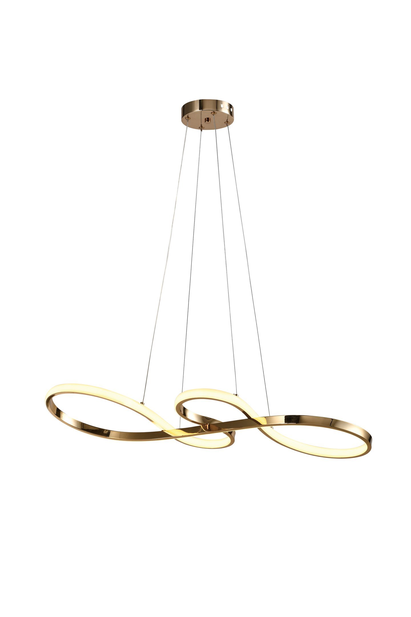 Pendente Led Moderno Dourado Para Sala de Jantar ou Estar 3000K ...