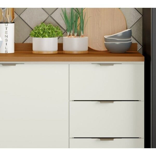 Cozinha Modulada 4 Peças 100% MDF Essencia 4 Areia Nature Henn ...