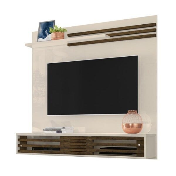 Painel Bancada para TV até 55 Polegadas Frizz Sublime Off White Savana ...