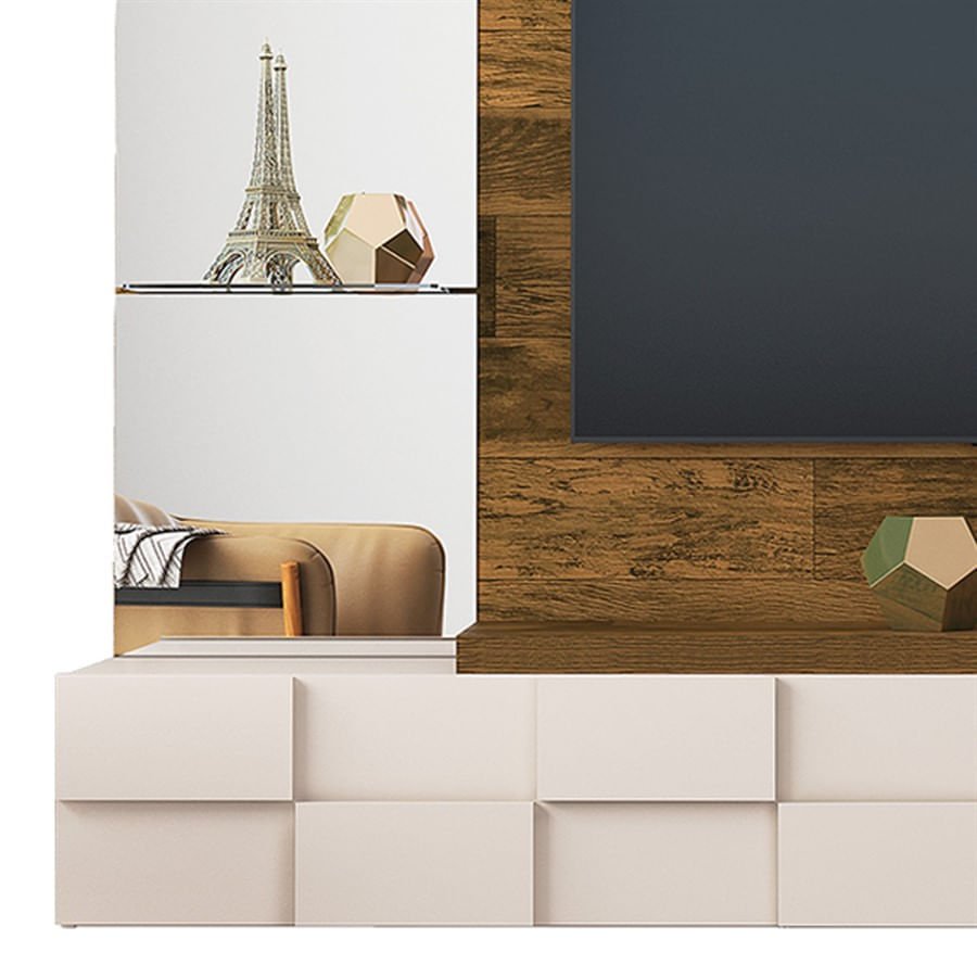 Painel Murtin com Porta Basculante Demolição / Off White | MadeiraMadeira