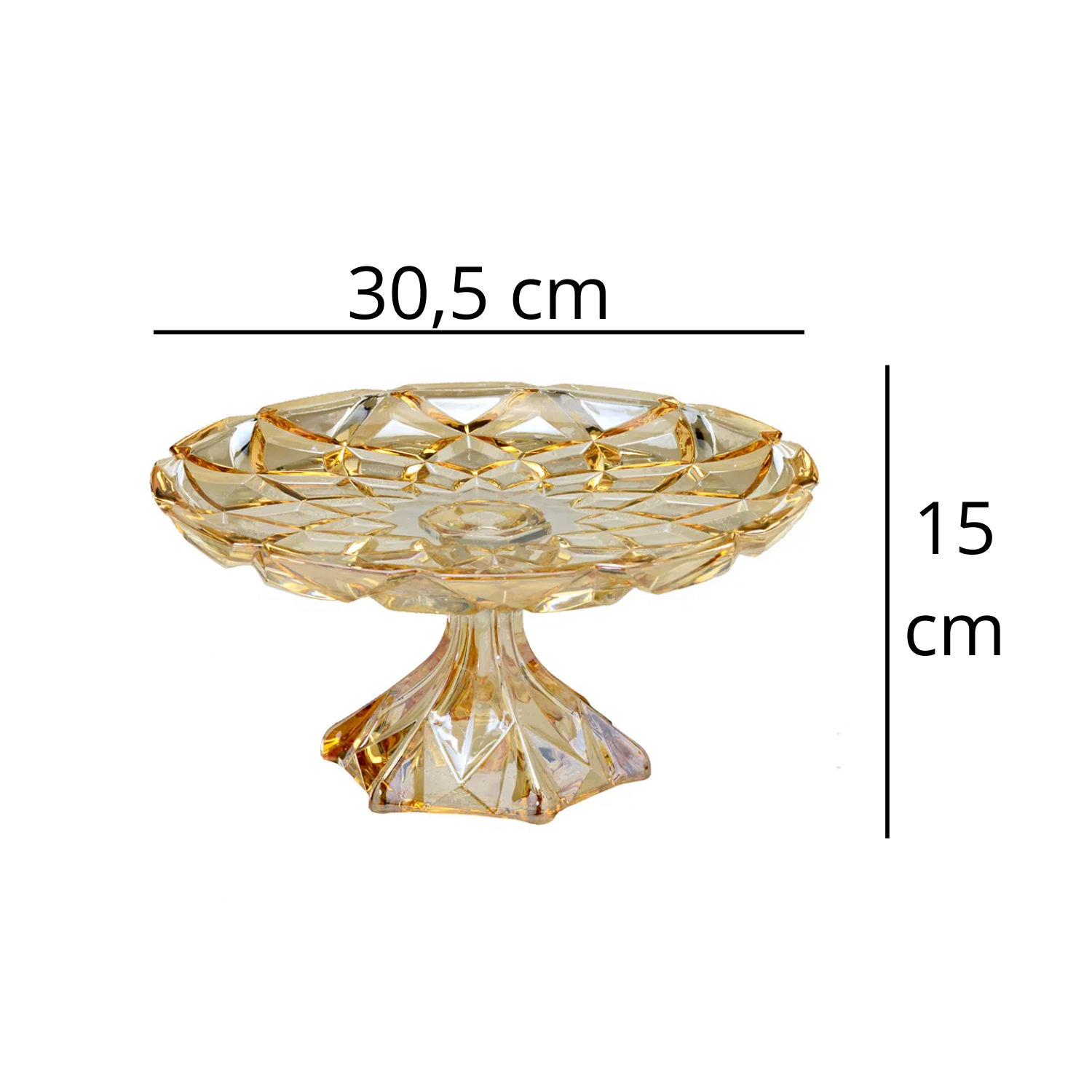 CENTRO DE MESA / FRUTEIRA DECORATIVO EM VIDRO COR AMBAR | MadeiraMadeira