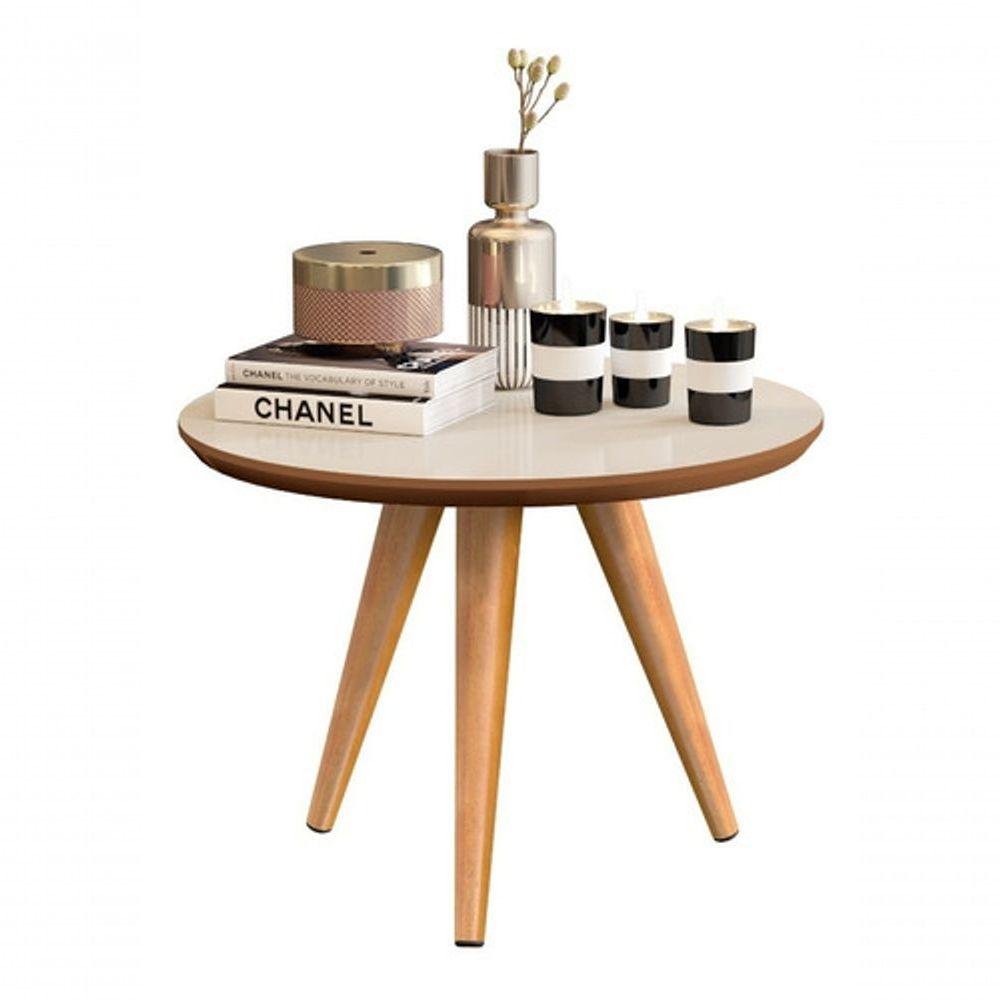 Mesa Centro Classic Pé Palito- Off White-freijó - Lançamento Cor:off ...