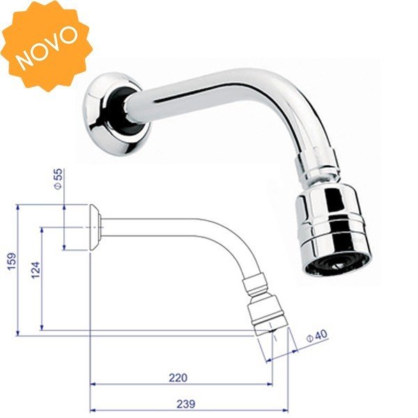 Chuveiro Parede Ducha Luxo Deca Cromado - 1989CCT | MadeiraMadeira