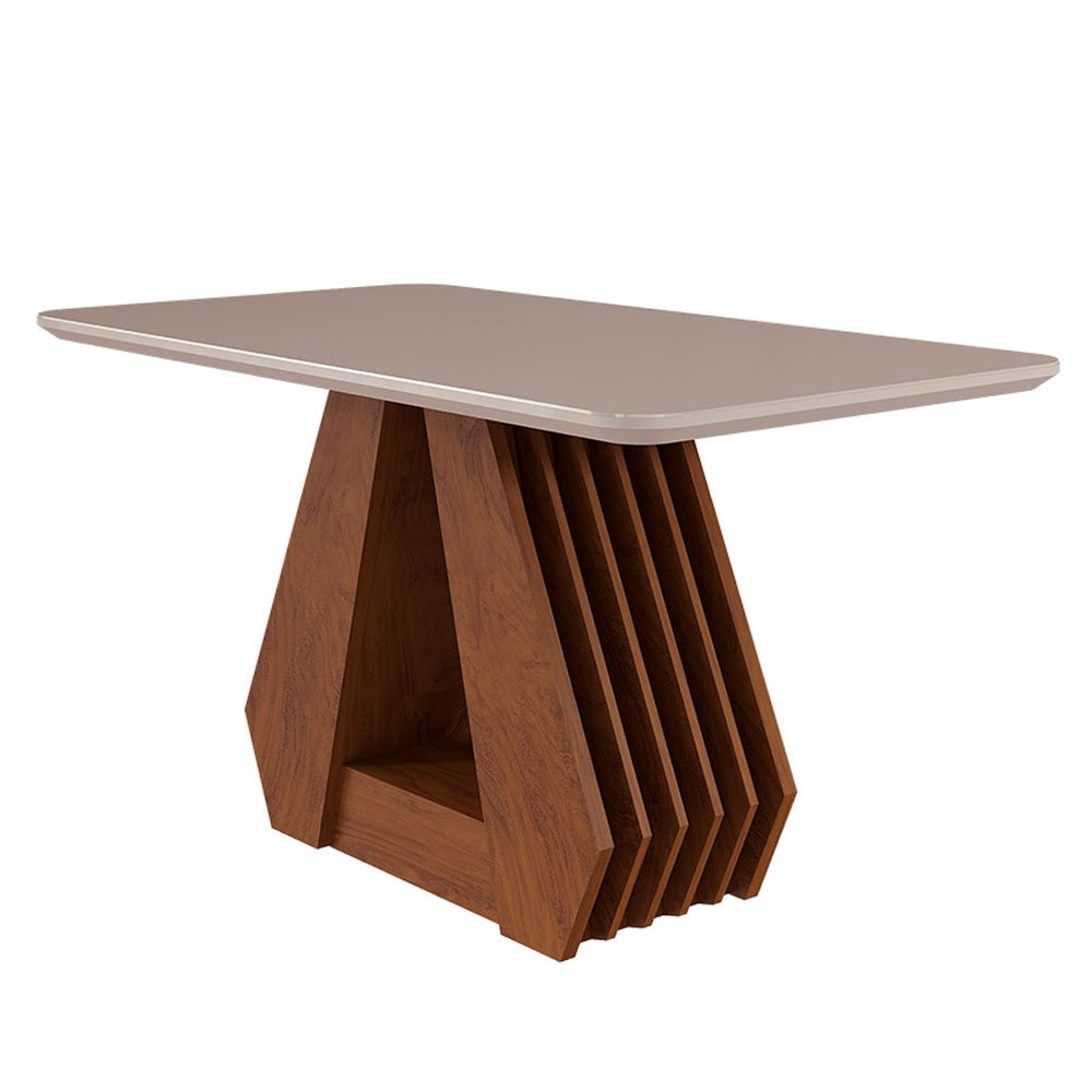 Conjunto Sala De Jantar Ágata 130X80 Tampo Em MDF/Vidro 4 Cadeiras Nicole Cimol Savana/Off White ...