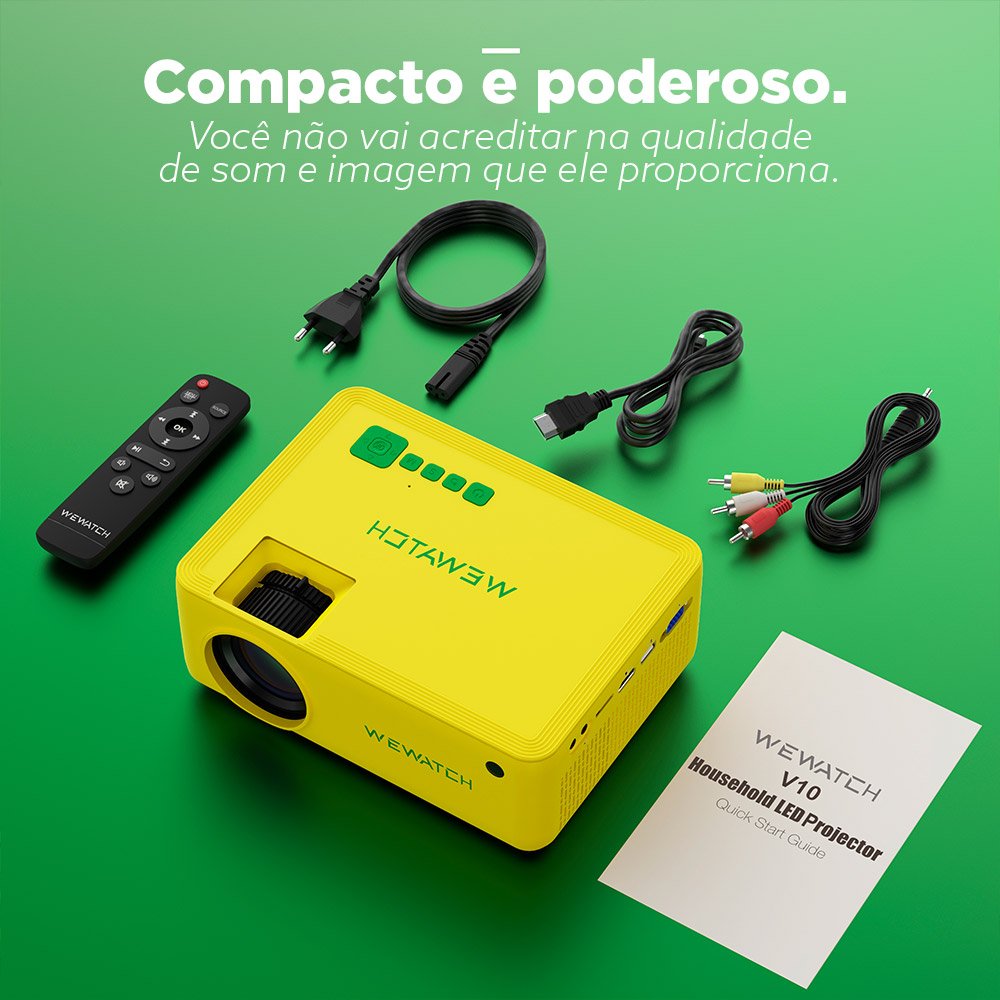 Projetor portátil Wewatch 8500 lumens 1024p Edição Limitada Copa do ...