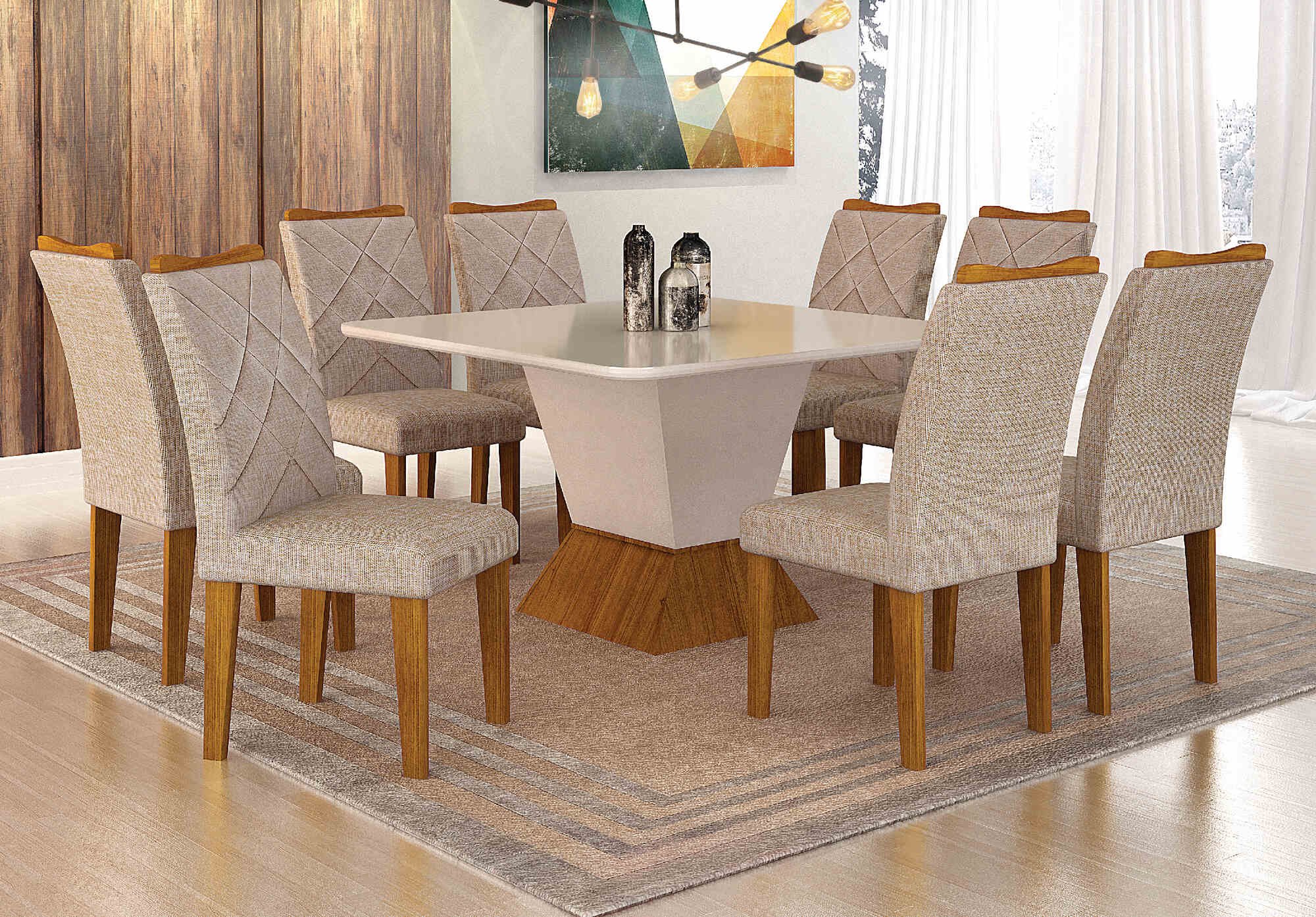 MESA DE JANTAR LARISSA QUINA COPO:FREIJO/OFF WHITE/1,35 | MadeiraMadeira