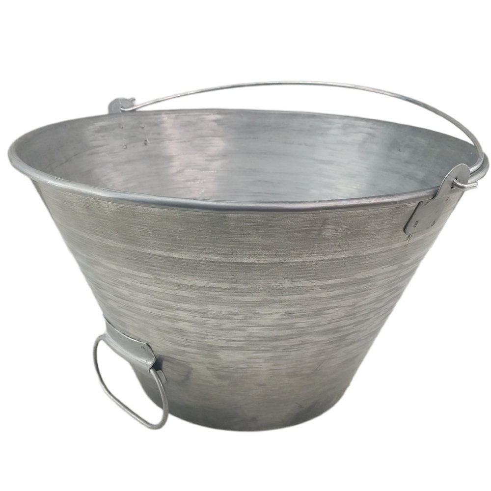 Balde Metal Chapa 10 Litros Com Pegador Cimento Agua Massa Pedreiro ...