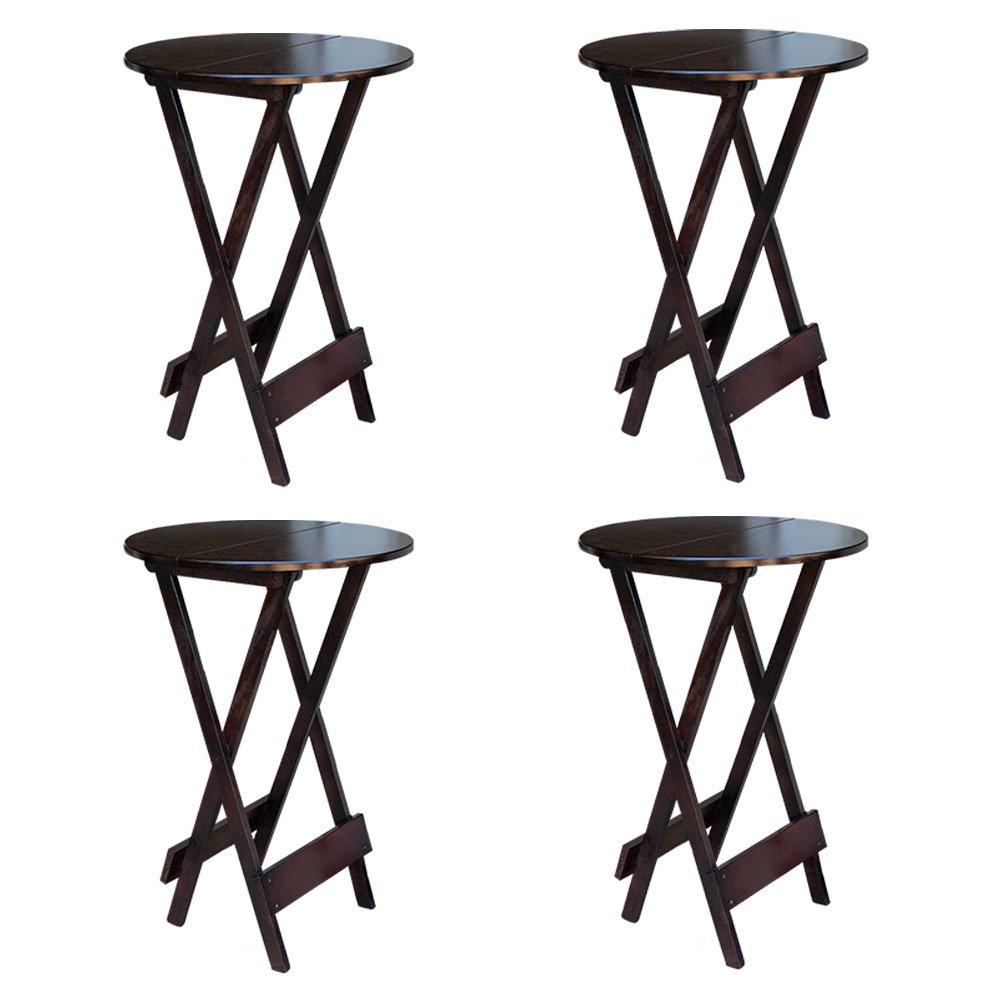 Kit 4 Mesas de Madeira Bistrô Dobrável Ideal para Bar e Restaurante ...