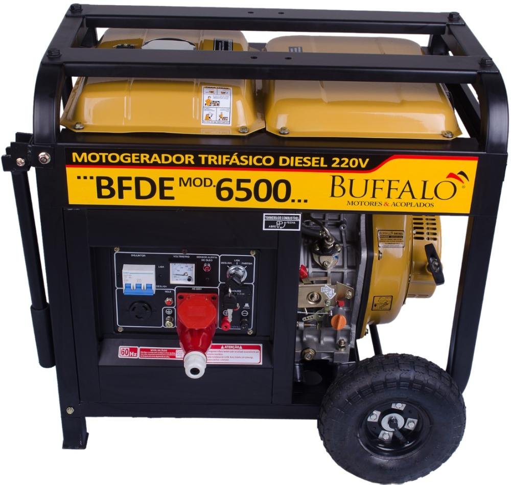 Motogerador Diesel Buffalo 5KVA Trifásico 127/220V Partida Elétrica com ...