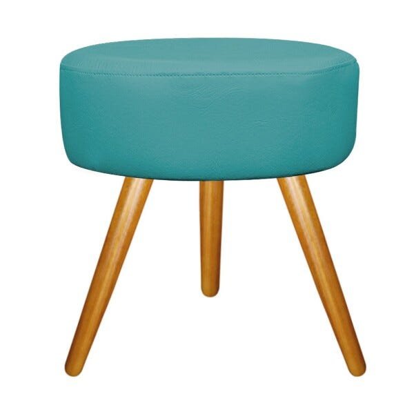 Puff Sofia Palito Mel Suede Azul Turquesa | MadeiraMadeira