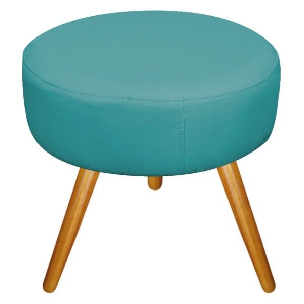 Puff Sofia Palito Mel Suede Azul Turquesa | MadeiraMadeira