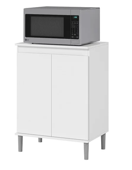 Balcão para Microondas 2 Portas Cozinha - EJ Móveis - Branco ...