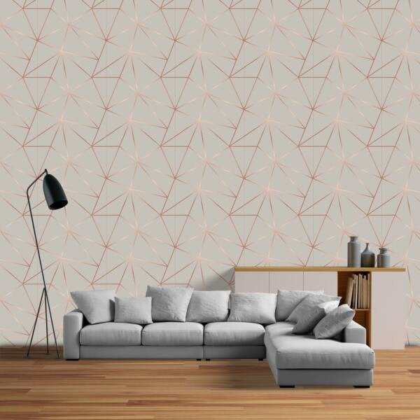 Papel De Parede Zara Fendi Rosê Gold 2 3m X 60cm Madeiramadeira