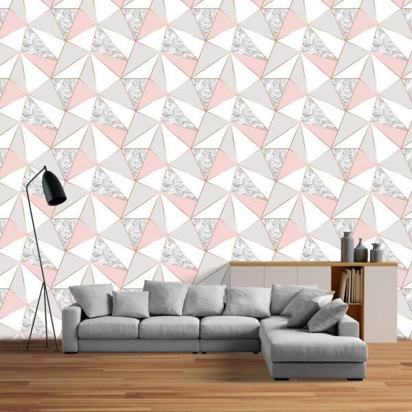 Papel de Parede Zara Marmore Rose 3,3m x 60cm | MadeiraMadeira