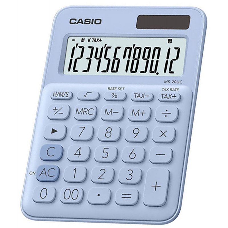 Calculadora Casio MS-20UC (12 Digitos) - Azul Ceu | MadeiraMadeira