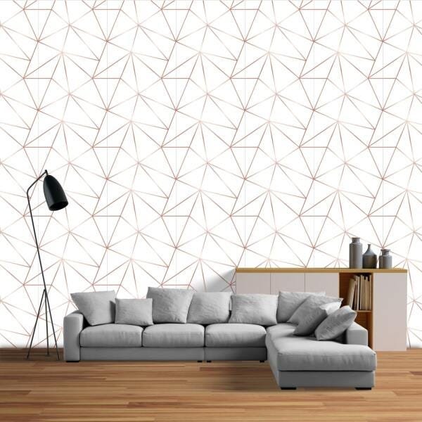 Papel de Parede Zara Branco Rosê 2,8m x 60cm | MadeiraMadeira