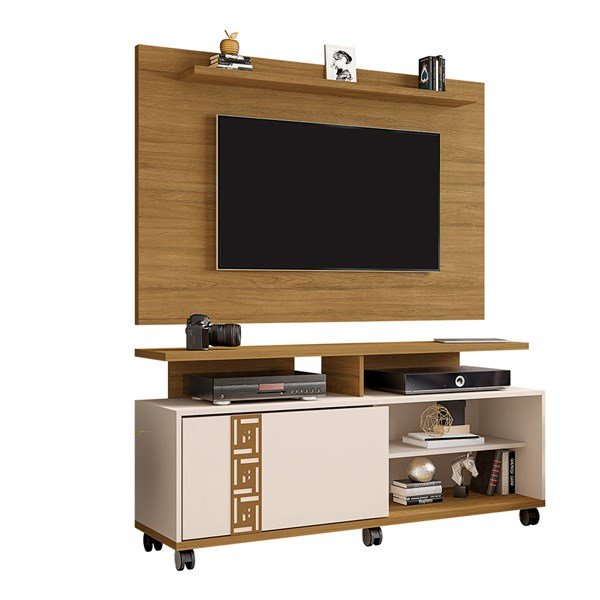 Conjunto Sala Rack Topazio Painel Kenzo TV até 50 Polegadas - Off/Cin ...
