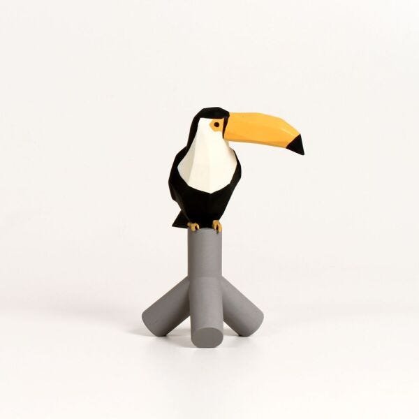 Passarinho Tucano Colorido Low Poly Decoração Pet Em Resina ...