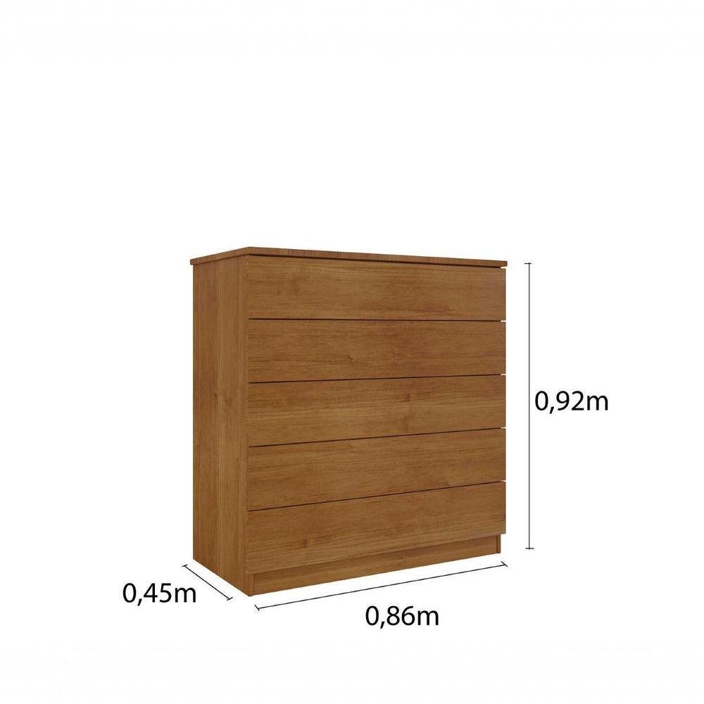 Cômoda Premium 5 Gavetas 1 Portas Tcil Móveis Cor:cinamomo | MadeiraMadeira