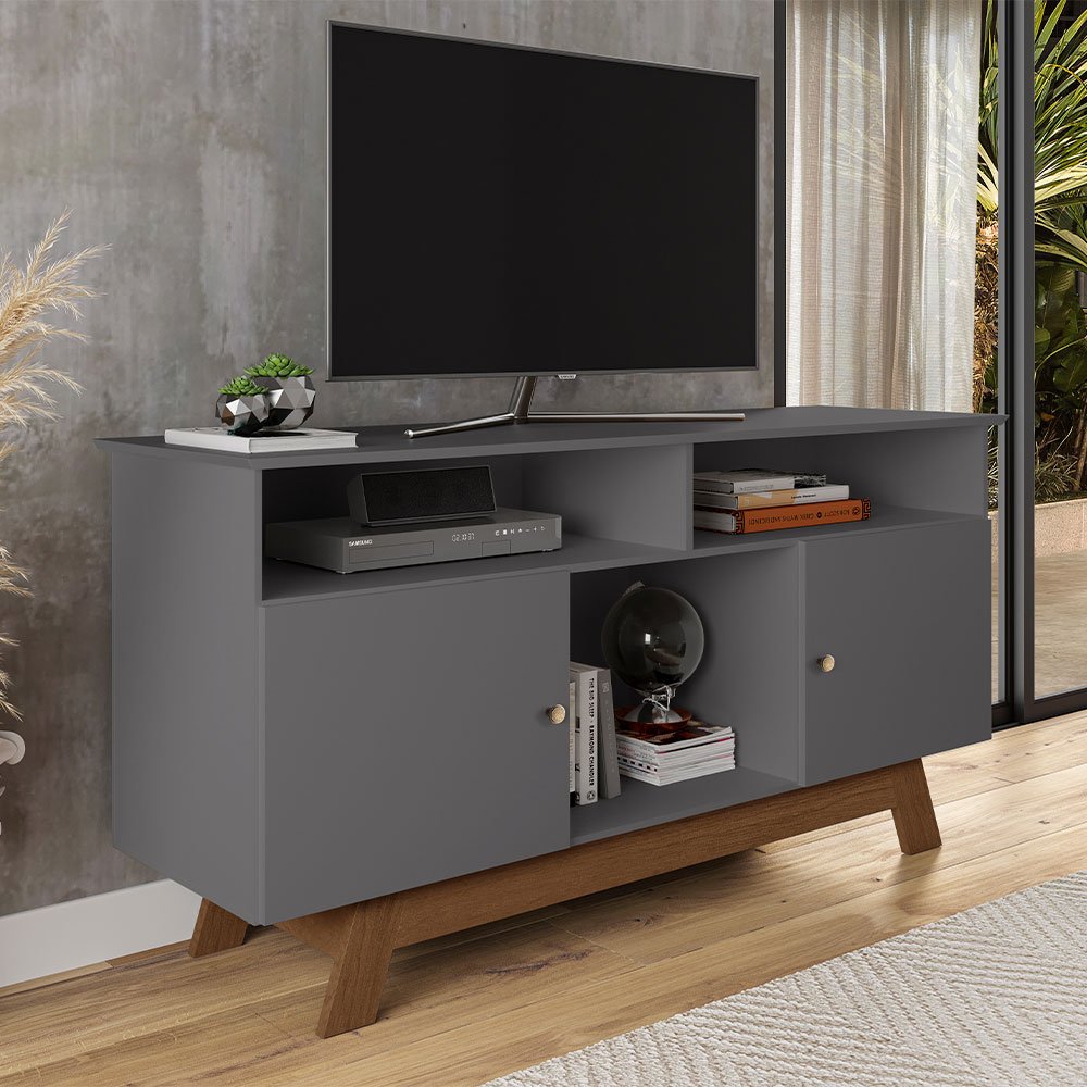Rack Home Industrial para Tv até 60 Polegadas Porto com Duas Portas ...