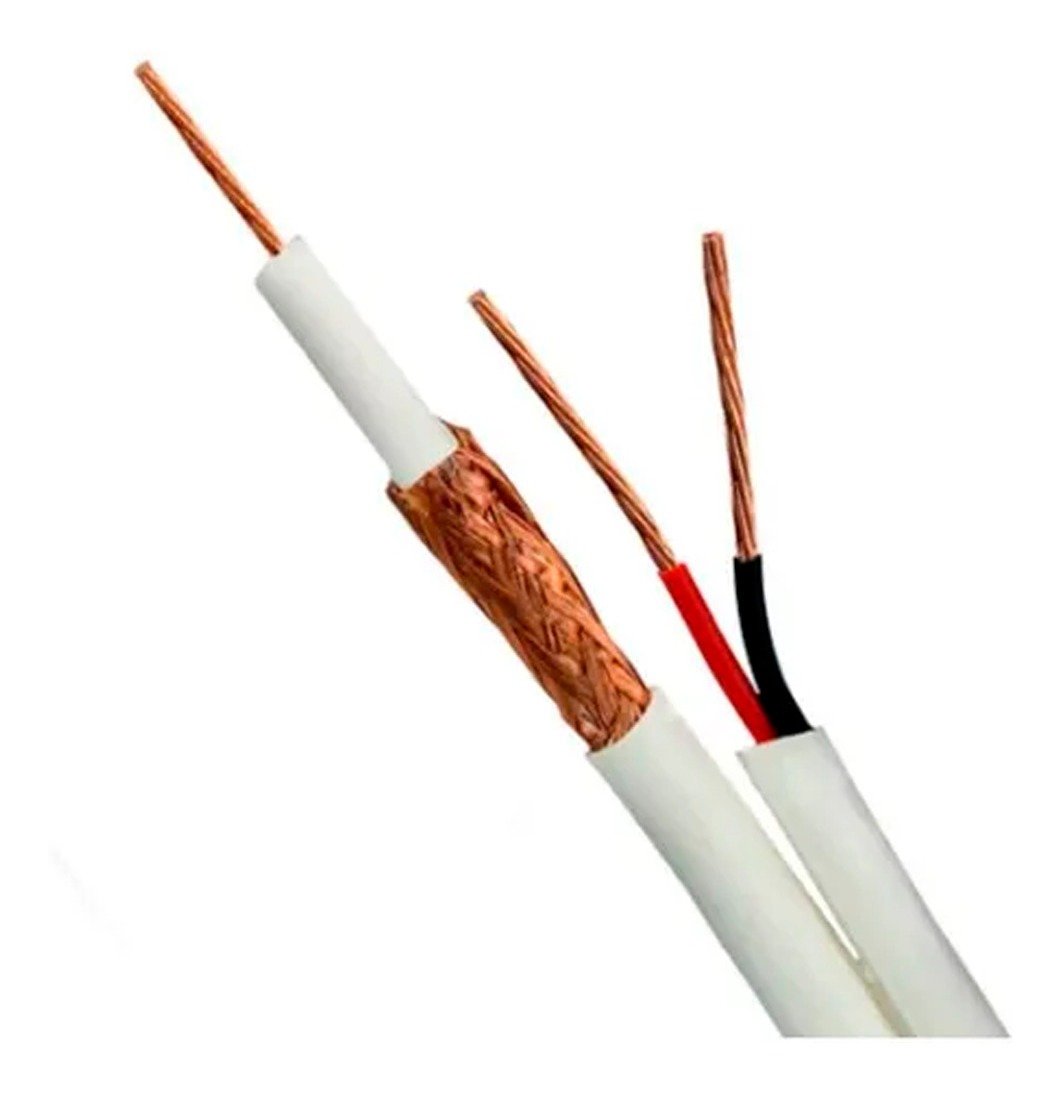 Cabo Coaxial Bipolar Cftv Câmeras Vigilância 80% Intelbras 100 Metros ...