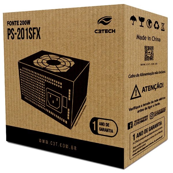 Fonte 200W sem Cabo PS-201SFX C3 TECH C3TECH | MadeiraMadeira
