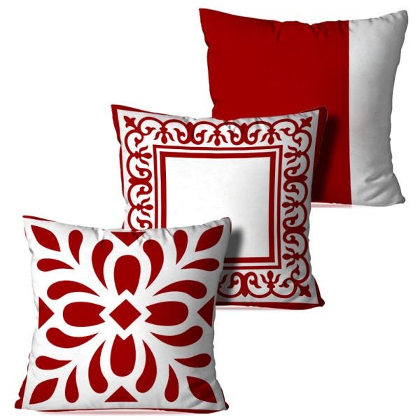 Kit Almofadas Decorativas Ornamentos Marsala 3 Almofadas - 45x45cm ...