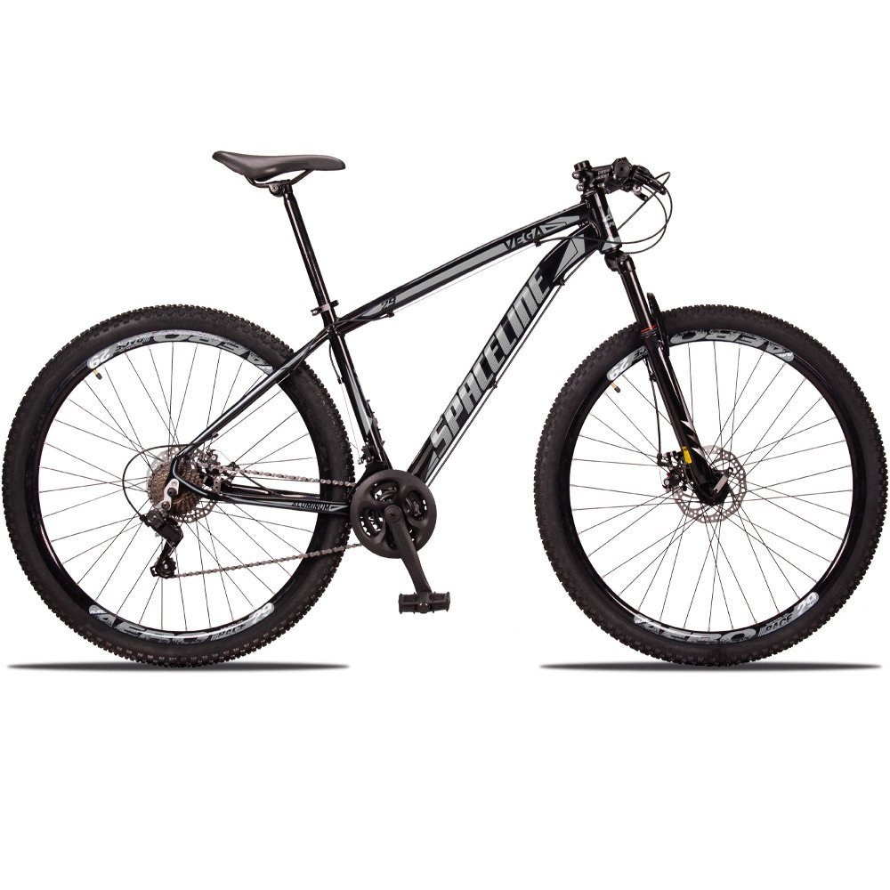 Bicicleta Aro 29 Spaceline Vega 21v Câmbios Shimano Freio a Disco Preto ...