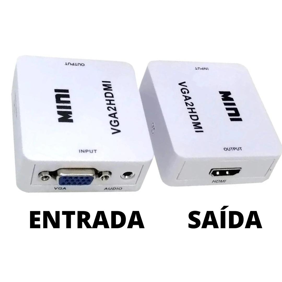 Adaptador Conversor De Vga Para Hdmi 1080P c/ Som | MadeiraMadeira