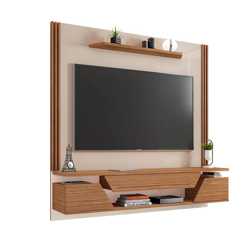 Painel Para TV 60 Polegadas Suspenso Off White Noce Valley 1.8 Casa D ...