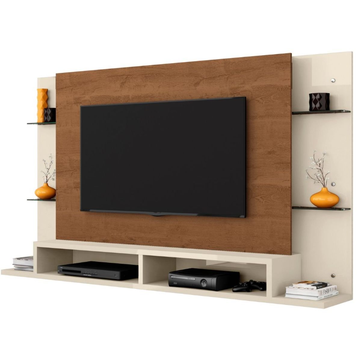 Painel Suspenso Para Tv Até 55” Madero Off White Nature | MadeiraMadeira