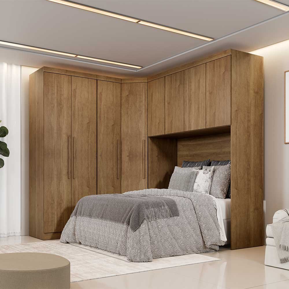 Guarda Roupa Modulado Casal Safira 010 em Mdf com 8 Portas e 3 Gavetas ...